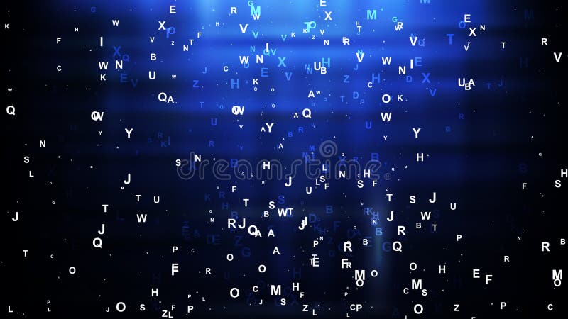 Abstract Black and Blue Random Letters Background Illustrator Stock ...