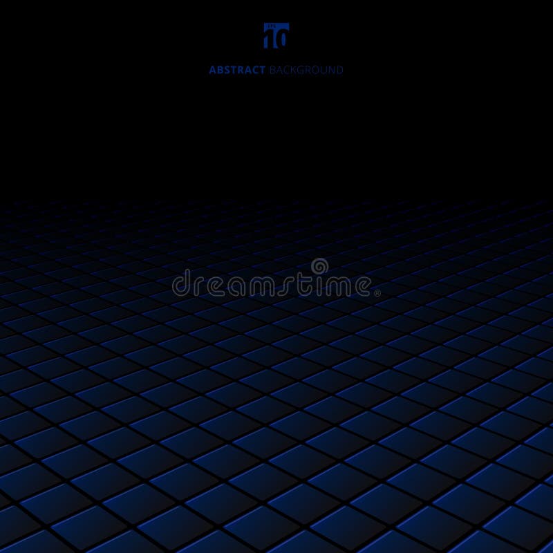 Abstract Black and Blue Square Pattern Perspective Background and ...