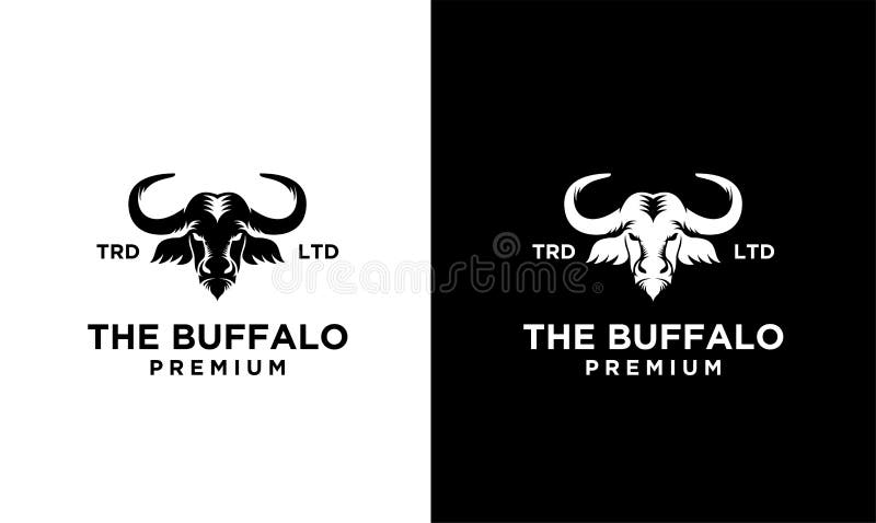 Abstract Black Buffalo Head Logo Design Stock Illustration ...