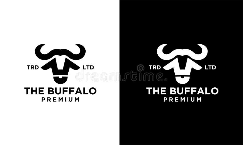 Abstract Black Buffalo Head Logo Design Stock Illustration ...