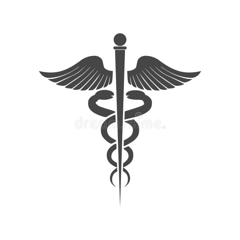 Abstract Black Caduceus Sign Stock Vector - Illustration of hospital ...