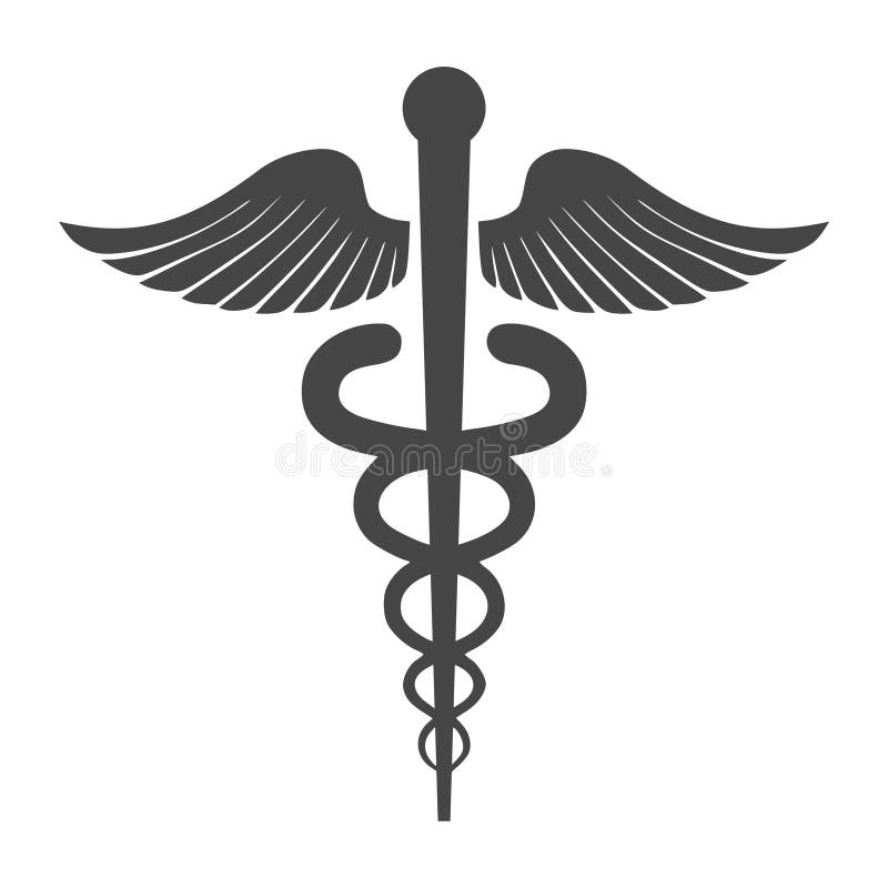 Abstract Black Caduceus Sign - Illustration Stock Illustration ...