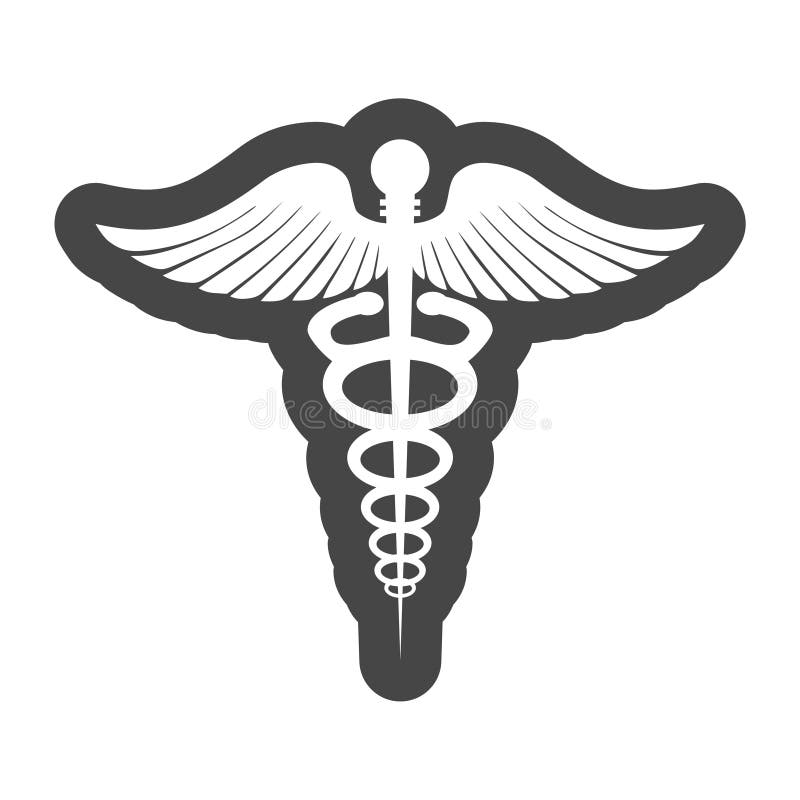 Abstract Black Caduceus Sign Stock Illustration - Illustration of ...