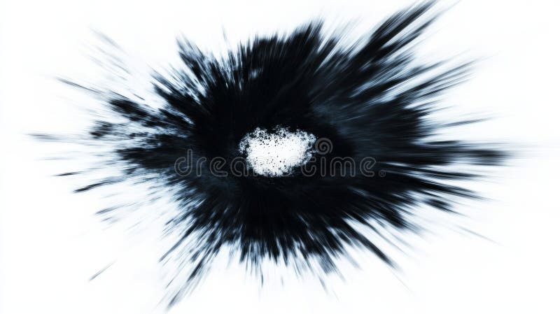 Abstract Black Circle Ink Explosion on White Background Stock Image ...