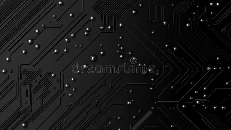 Abstract Black Circuit Board Technology Design Stock Illustration ...