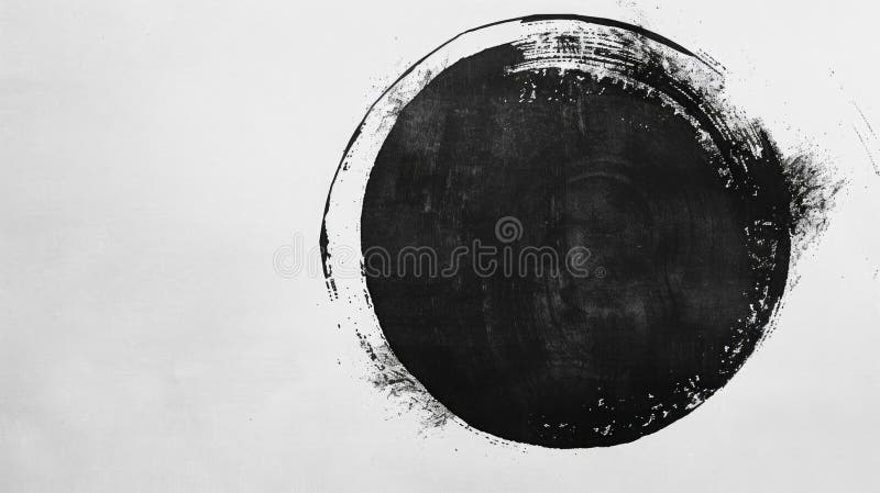 Abstract Black Circular Brush Stroke on White Stock Photo - Image of ...