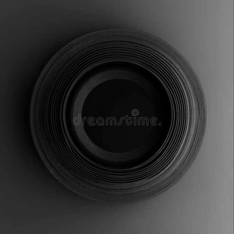 Abstract Black Circular Design with Layered Texture Stock Illustration ...