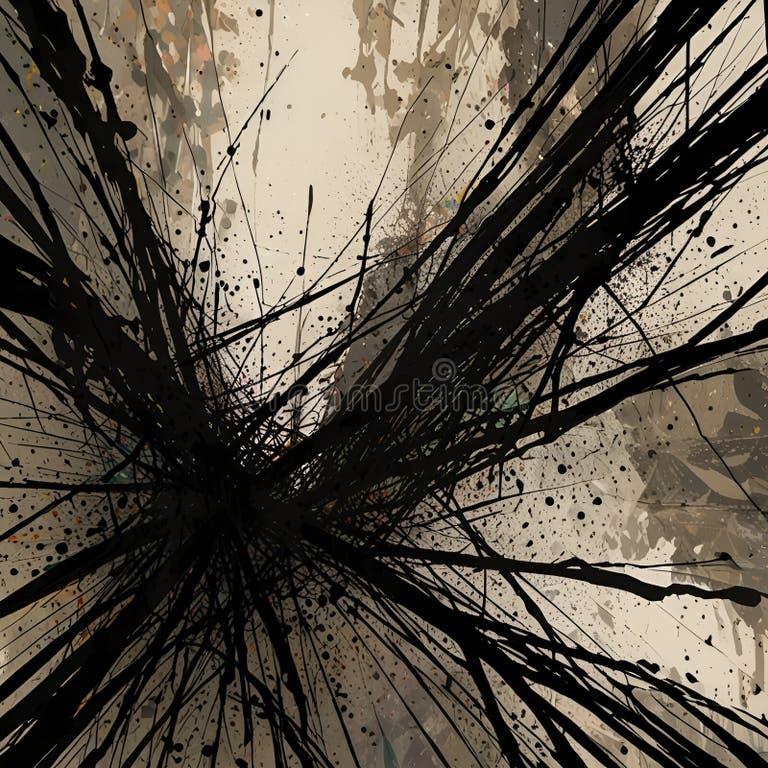 Abstract Black and Colorful Splatter Art with Dynamic Lines and ...