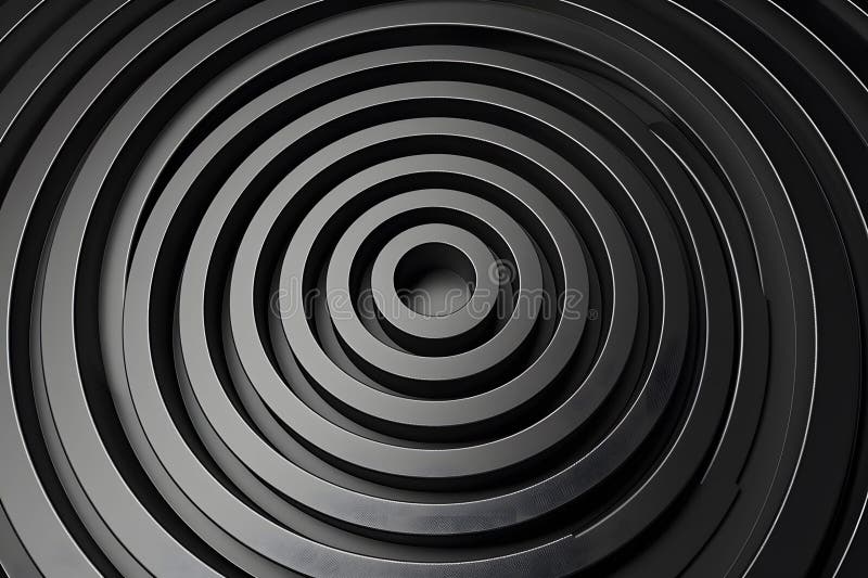 Abstract Black Concentric Circles Creating a Hypnotic Pattern Perfect ...