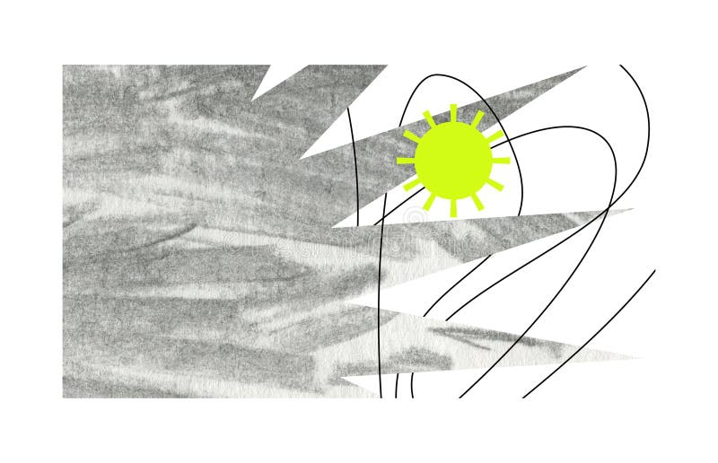 Abstract Black Continuous Line Art on White Background. Coal Grainy ...