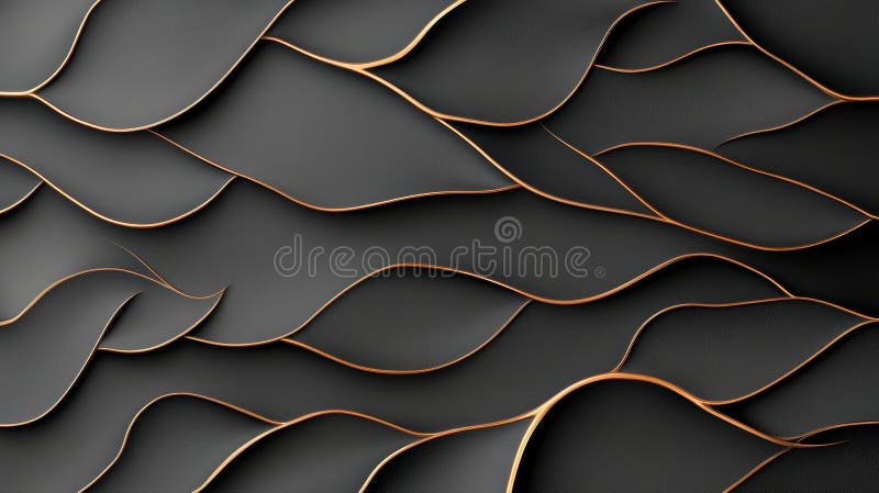 Abstract Black and Copper Wavy Pattern with Elegant Lines and Texture ...
