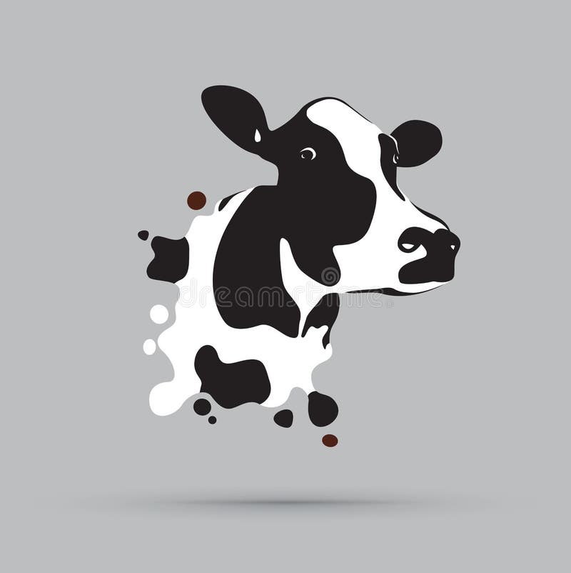 Abstract black cow head stock vector. Illustration of isolated - 114615602