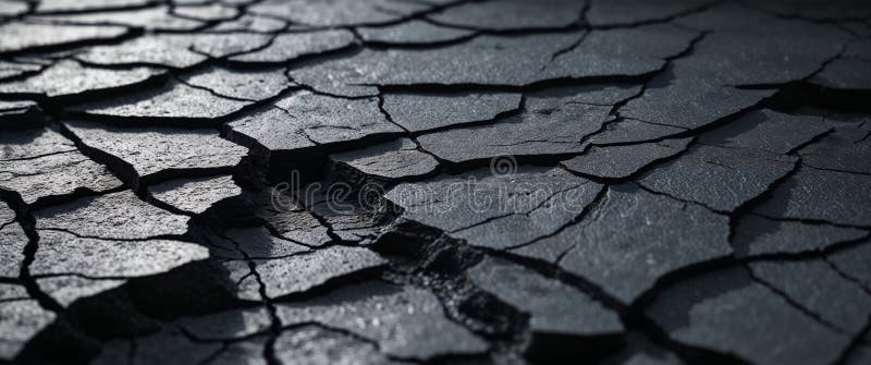 Abstract Black Cracked Texture Background with Dramatic Lighting and ...