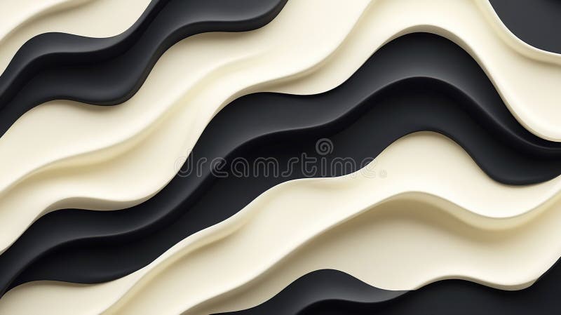 Abstract Black and Cream Wavy Background Stock Illustration ...