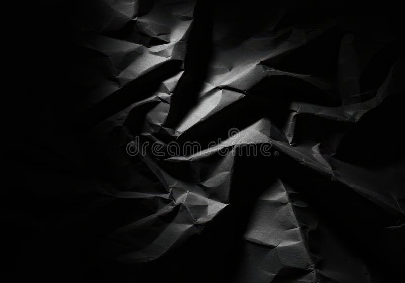 Abstract Black Crumpled Paper Texture with Dramatic Lighting Stock ...