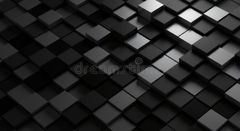 Abstract Black Cubes Pattern Background with Light and Shadow Effects ...