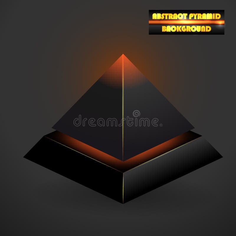 Abstract Black 3d Pyramid Vector Stock Vector - Illustration of ...