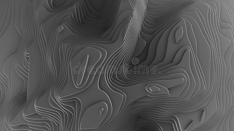 Abstract Black 3d Topography Map Background Stock Illustration ...