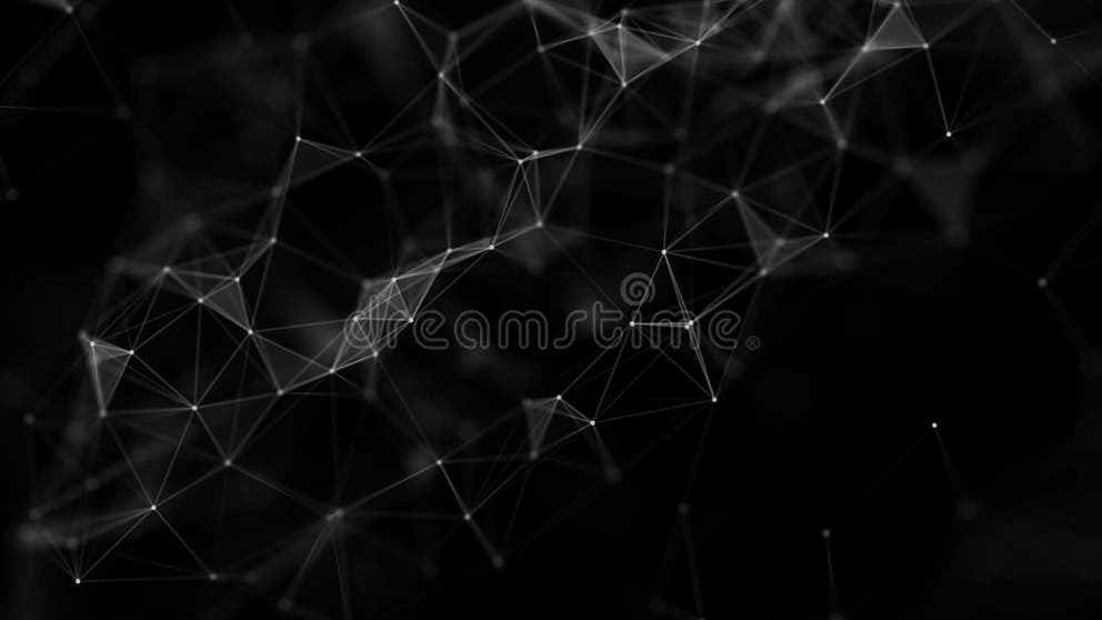 Abstract Black Digital Background. Big Data Visualization. Science ...