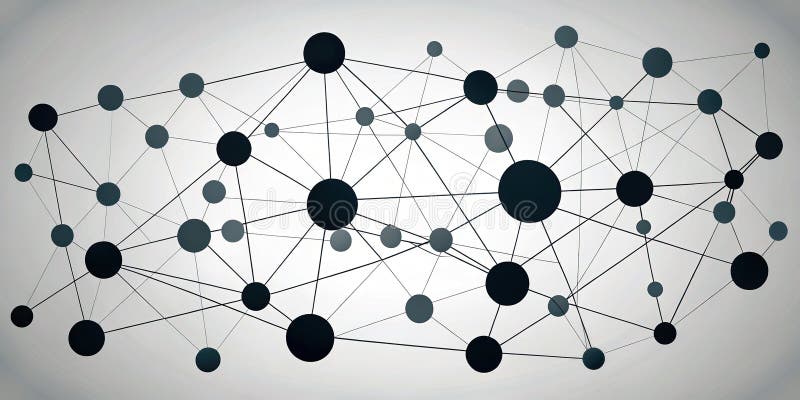 Abstract Black Dot Connections a Minimalist Vector Illustration for ...