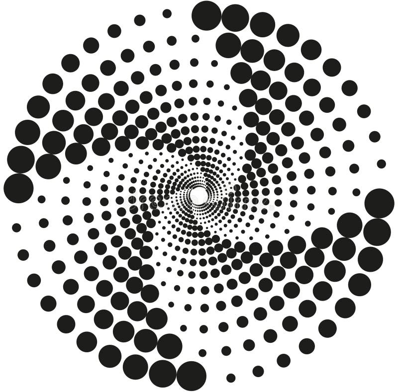 Abstract Black Dot Pattern Background with Circular Swirl Effect Stock ...