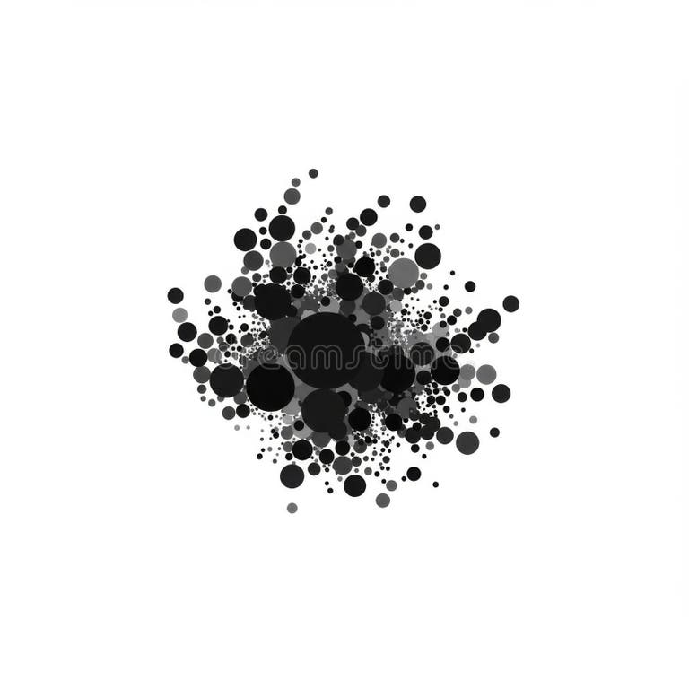 Abstract Black Dot Splatter on White Background Stock Illustration ...
