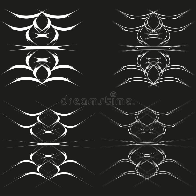 Abstract Black Elements. Line Art Forms. Geometric Pattern Set. Modern ...