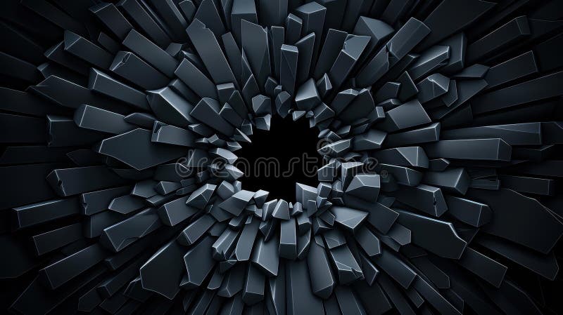 Abstract Black Explosion on Geometric Background in a Striking Vector ...