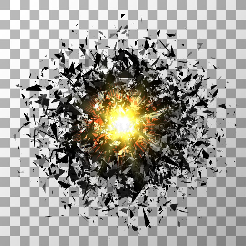 Abstract Black Explosion. Vector on Transparent . Stock Vector ...
