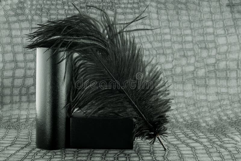 Abstract Black Feathers on Dark Stone Background Texture Stock Image ...
