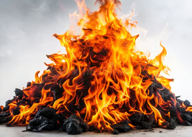 Abstract Black Fire Flames on White Background a Striking Visual for ...