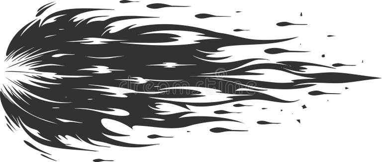 Abstract Black Flame Vector Illustration on White Background. Stock Illustration - Illustration ...