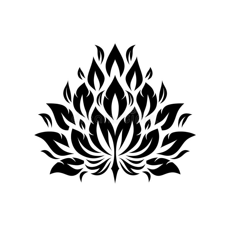 Abstract Black Floral Pattern Design with Symmetrical Leaf Motifs on ...