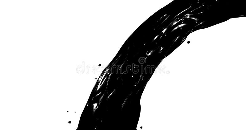 Abstract Black Flow . Oil Fluid Texture. 3D Rendering Stock ...