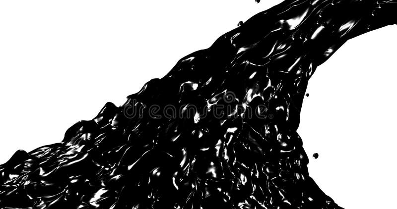 Abstract Black Flow . Oil Fluid Texture. 3D Rendering Stock ...