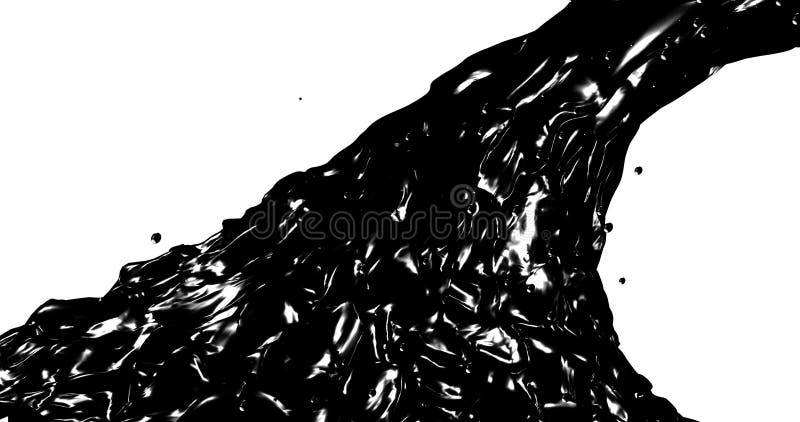 Abstract Black Flow . Oil Fluid Texture. 3D Rendering Stock ...