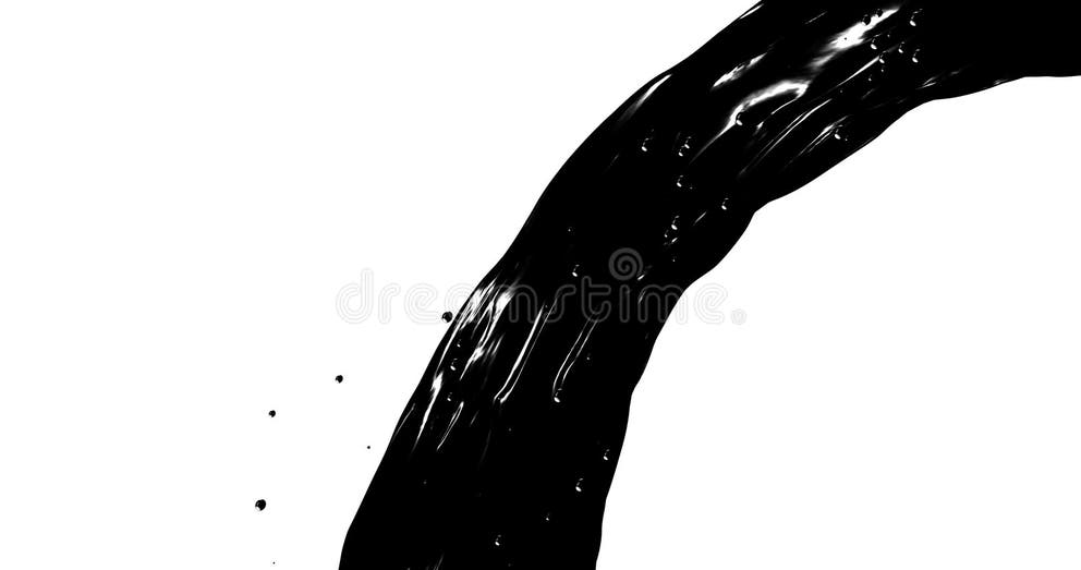 Abstract Black Flow . Oil Fluid Texture. 3D Rendering Stock ...