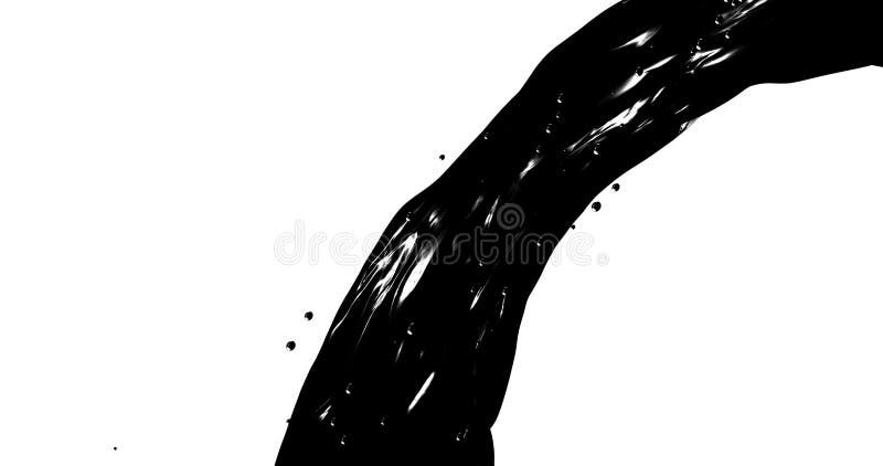 Abstract Black Flow . Oil Fluid Texture. 3D Rendering Stock ...