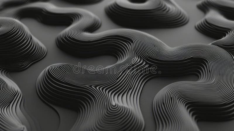 Abstract Black Fluid Pattern, Textured Surface, Lines, Swirls and Waves ...