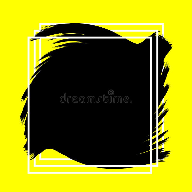 Abstract Black Frame on a Yellow Background, for Presentation Stock ...