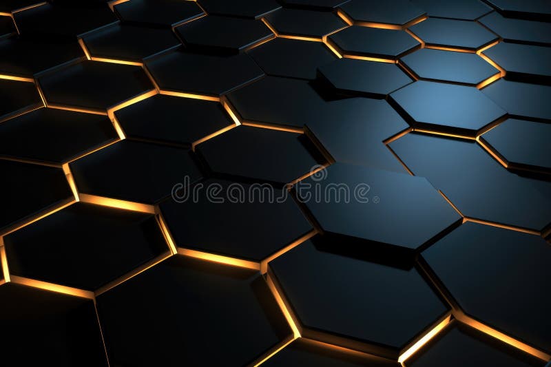 Abstract Black Of Futuristic Surface Honeycom Hexagon Pattern Stock Illustration Illustration