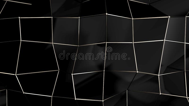 Abstract Black Geometric Bumpy Surface with Kinks from Glossy Blocks ...