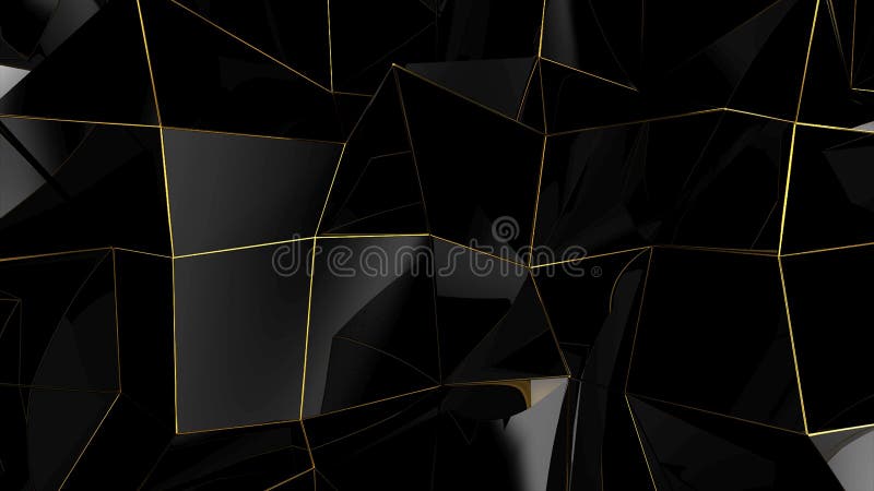 Abstract Black Geometric Bumpy Surface with Kinks from Glossy Blocks ...