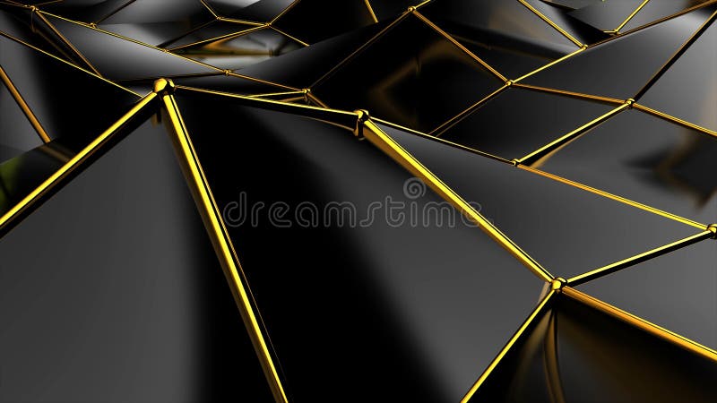 Abstract Black Geometric Bumpy Surface with Kinks from Glossy Blocks ...
