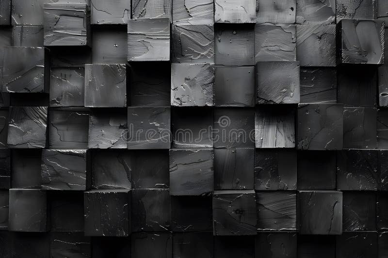 Abstract Black Geometric Cubes Texture for Modern Design and Interior ...