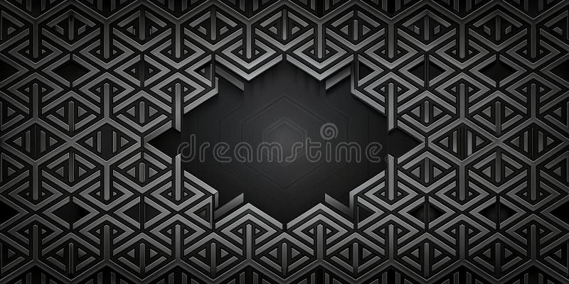 Abstract Black Geometric Pattern AI Generative Stock Illustration ...