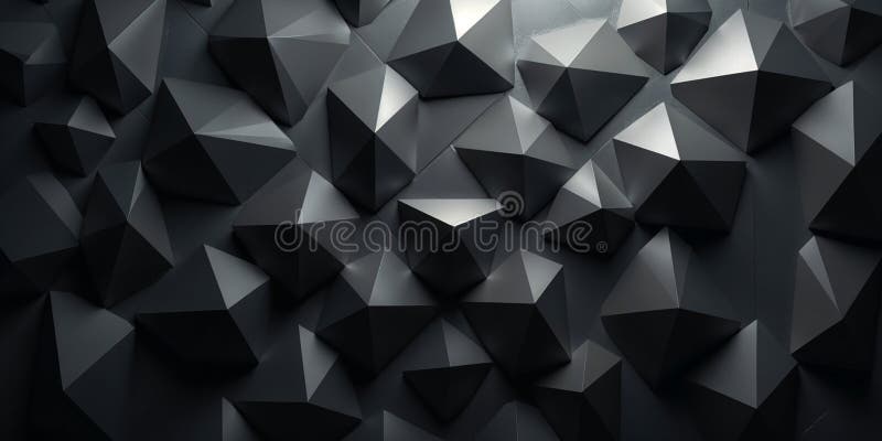 Abstract Black Geometric Pyramid 3D Wall Texture Design Stock ...