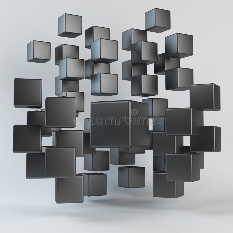 Abstract Black Geometric Shapes Picture. Image: 36305248
