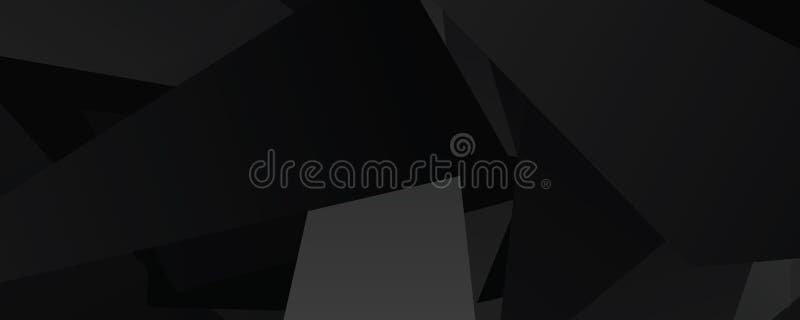 Abstract Black Geometric Shapes in Dark Minimalist Background Stock ...