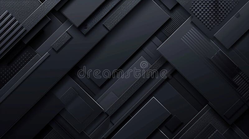 Abstract Black Geometric Shapes Stock Illustration - Illustration of ...